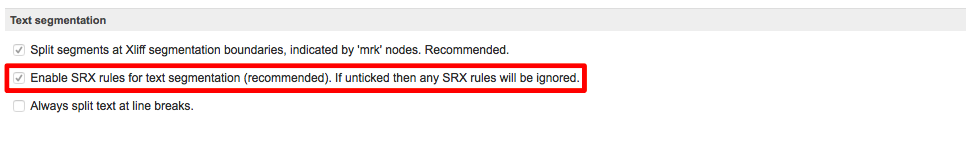 Segmentation (SRX) Rules